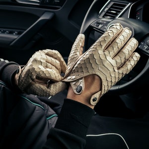 Python Driving Gloves, Luxury Leather Unisex Gloves, Driving Gloves. - Etsy