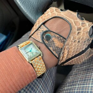 Python Driving Gloves, Luxury Leather Unisex Gloves, Driving Gloves. - Etsy