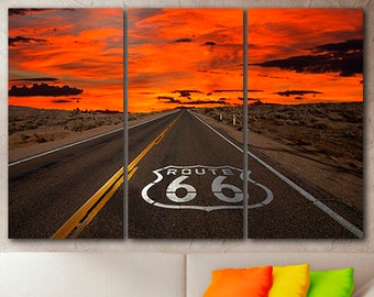 Route 66 canvas art | Etsy