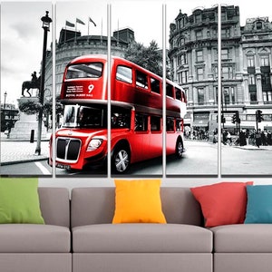 Bus Red London Bus Print Bus Canvas Bus Red Poster Gift for | Etsy