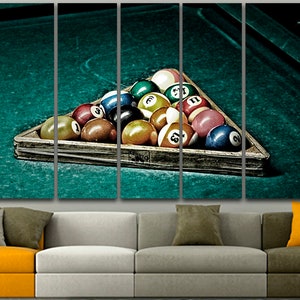 Billiards Canvas Billiards Game Balls Wall Art Billiards Table ...