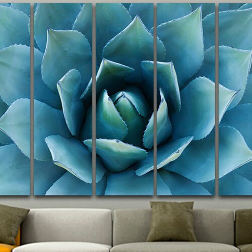 Blue Agave Wall Art Floral Print Agave Decor Agave Canvas - Etsy