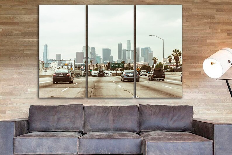 Los Angeles Canvas Art Print City Highway Wall Art California Déco Road ...