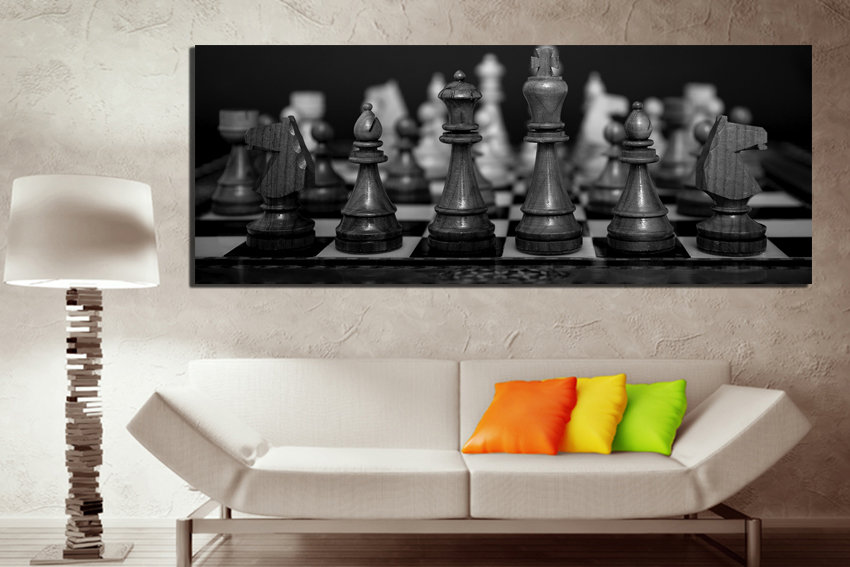 Chess Wall Décor Chess Canvas Game Chess Art Chess Board Print - Etsy