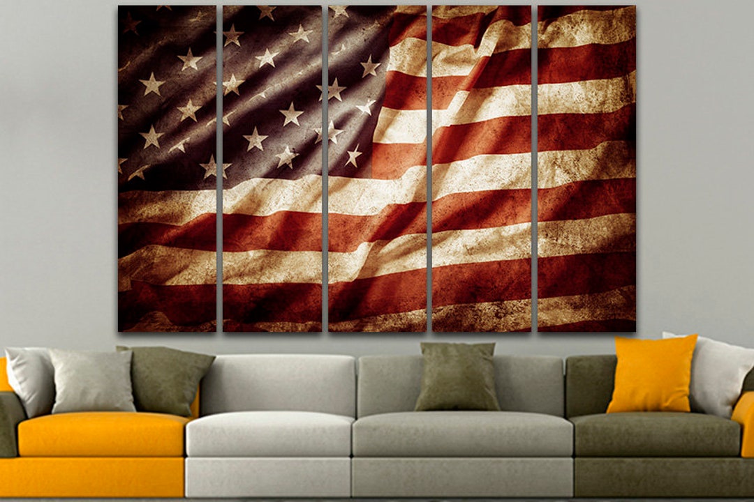 American Flag Wall Art United States Flag US Flag Canvas Flag Us Print ...