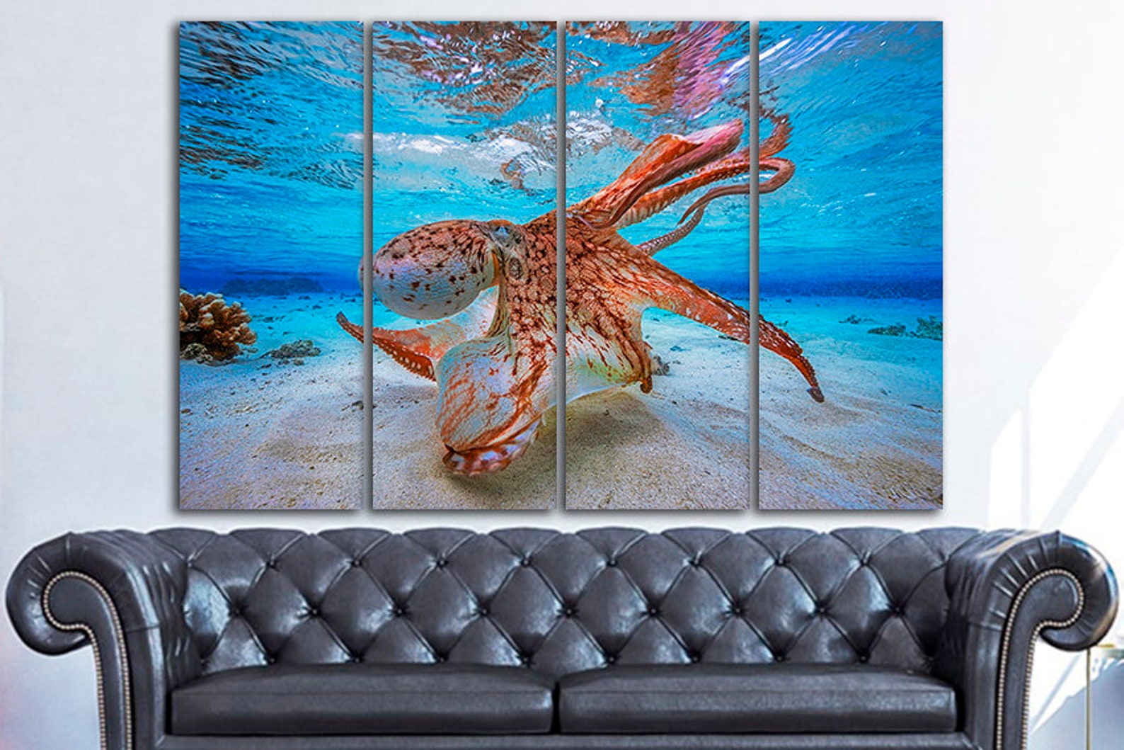 Octopus Canvas Octopus Art Gallery Wall Set Octopus Print | Etsy