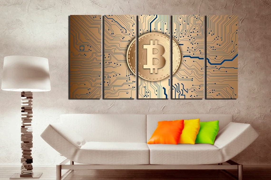 Bitcoin canvas Crypto art Currency print Trader wall décor | Etsy