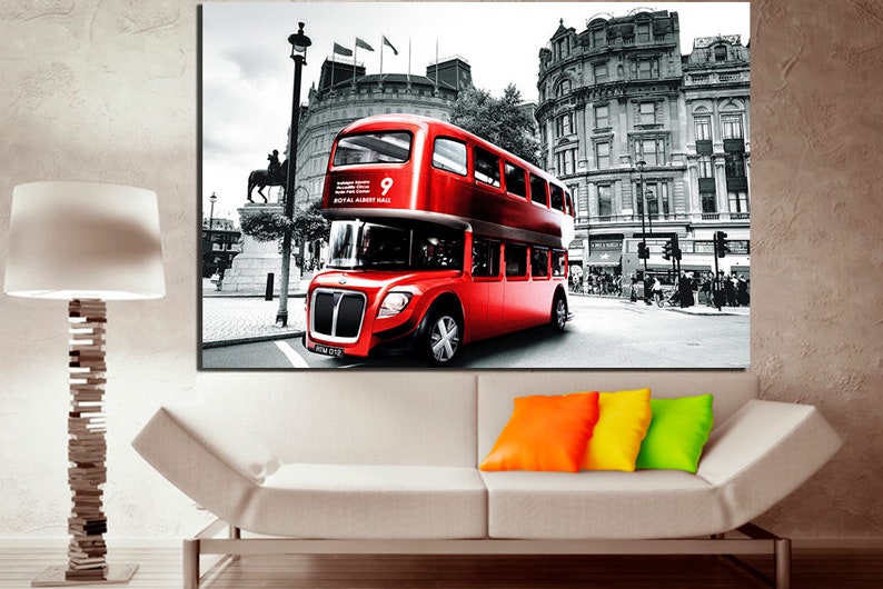 Bus Red London Bus Print Bus Canvas Bus Red Poster Gift for - Etsy