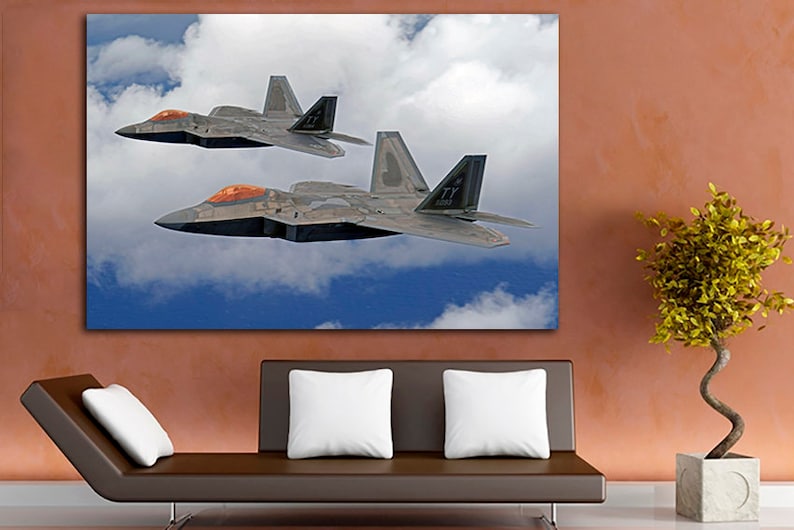 Lockheed Boeing F-22 Raptor Canvas Jet Flying Wall Print - Etsy