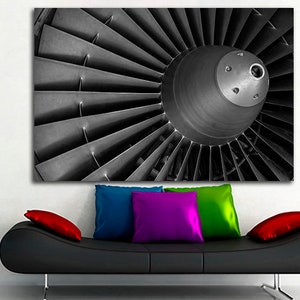Aircraft Engine Artwork Poster Airplane Wall Decor Engine Canvas Set ...