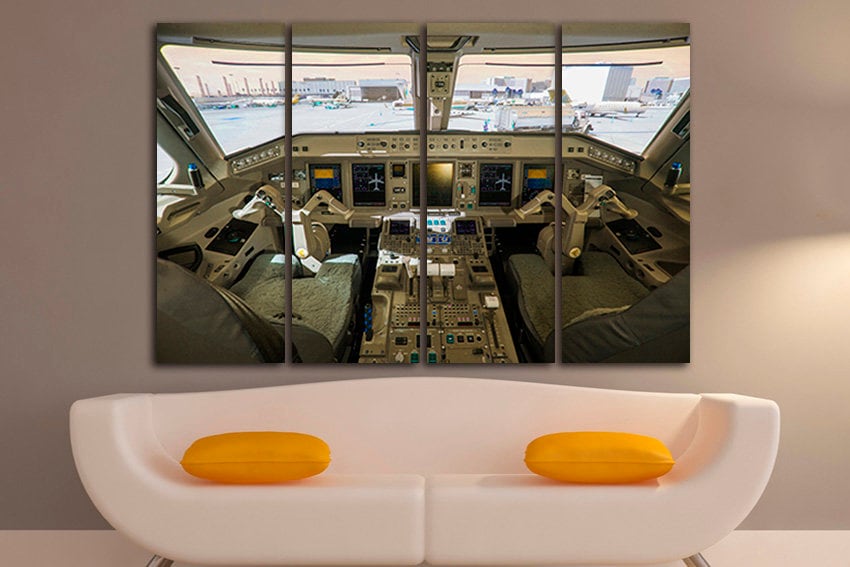 Cockpit Canvas Set Airplane Engine Art Cockpit Poster Cockpit - Etsy