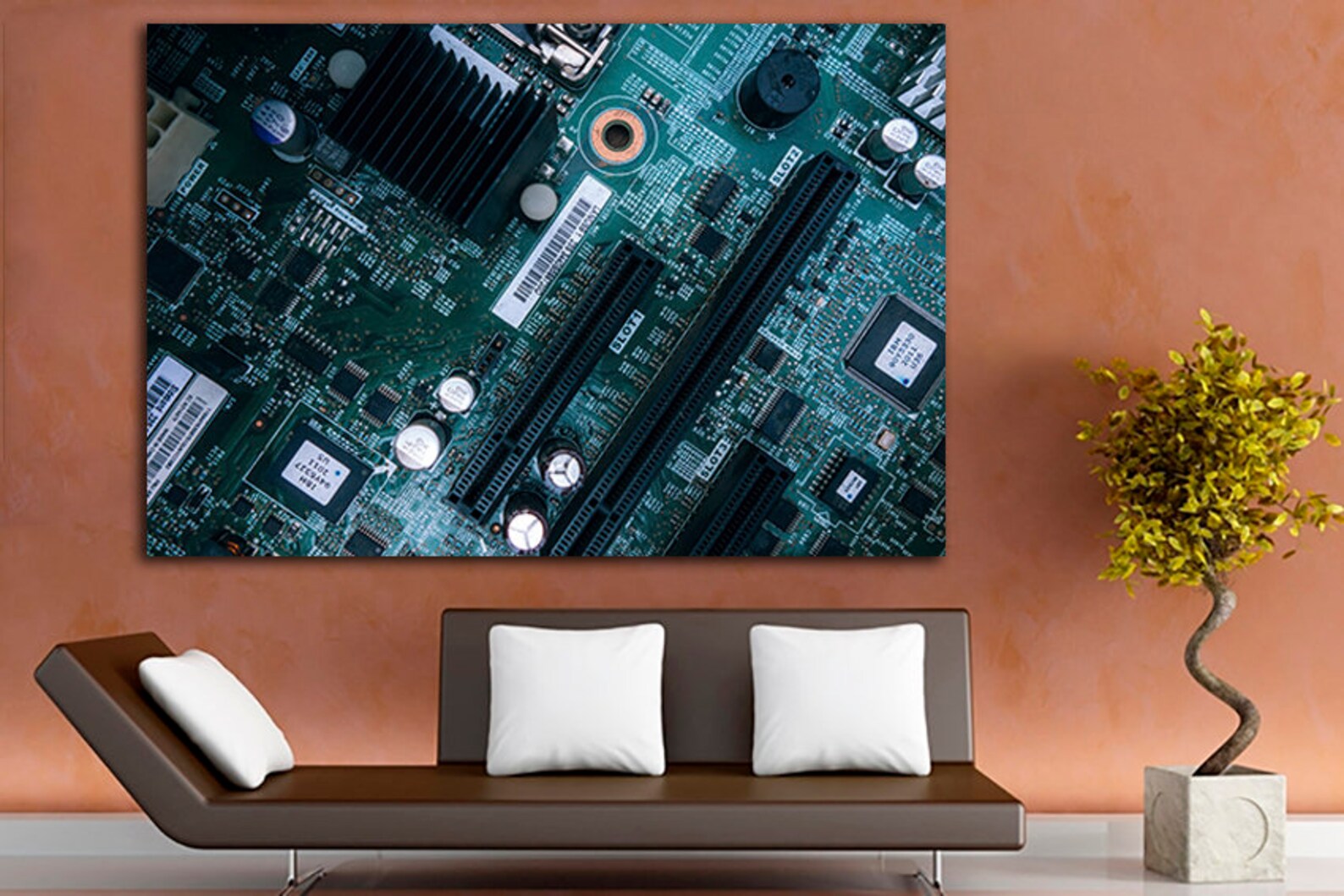Electronic Circuit Print on Canvas Ready to Hang Tech Wall Decor ...