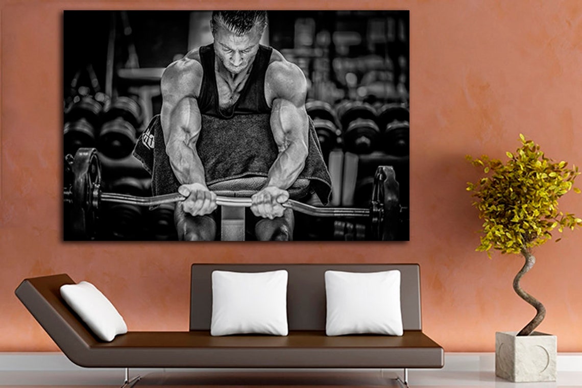 Aerobic Art Powerlifting Canvas Gym Wall Print Strong Man Art - Etsy