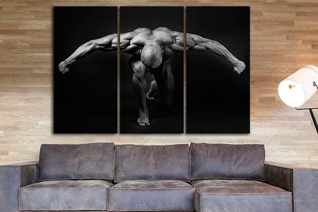 Bodybuilder Print on Canvas Athlete Gift Art Gym Print Motivation Décor ...