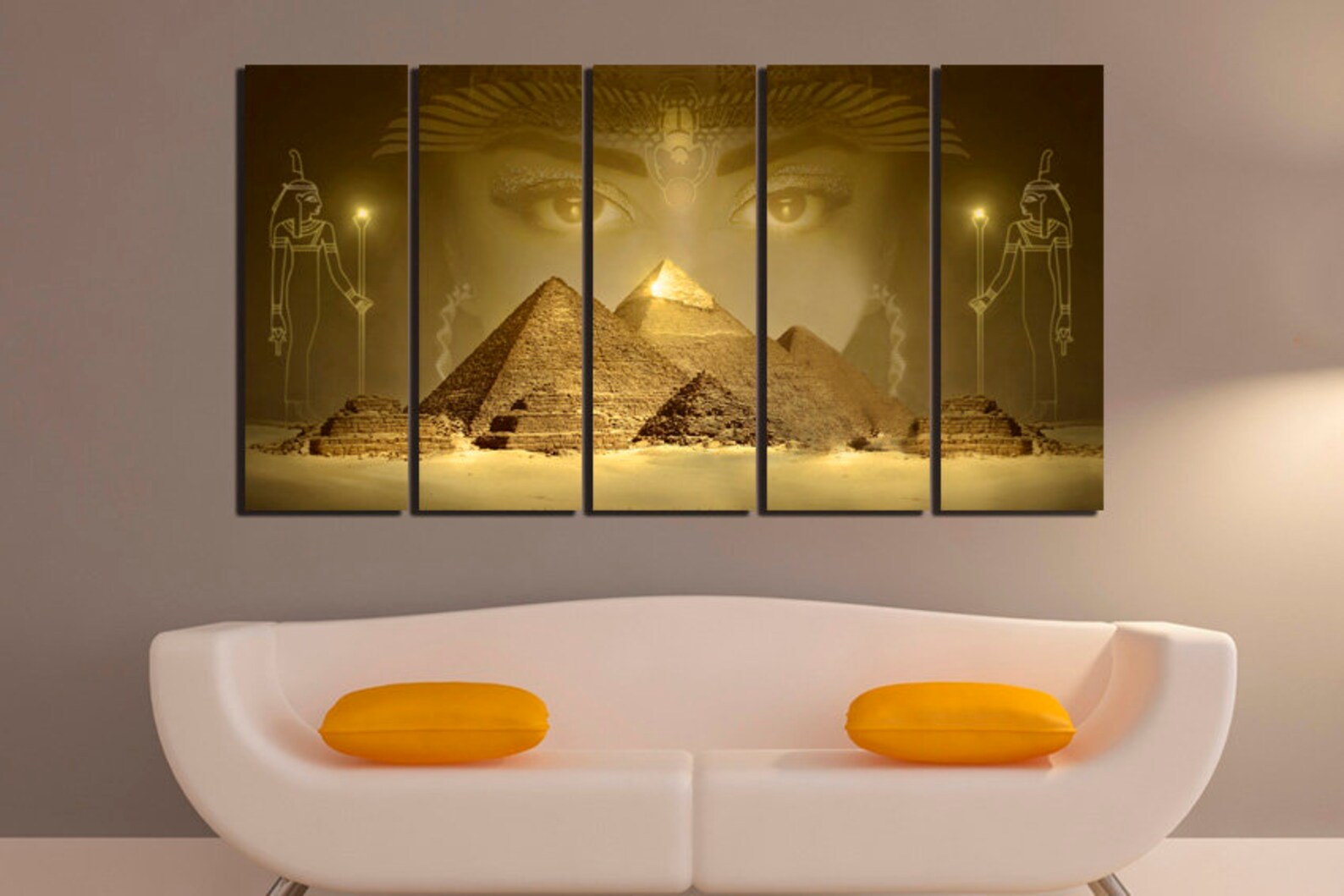 Egypt Print Queen Cleopatra Pharaoh Canvas Great Pyramid Décor - Etsy