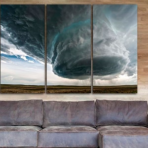 Tornado Canvas Storm Wall Art Weather Décor Tornado Photo Rain Wall ...