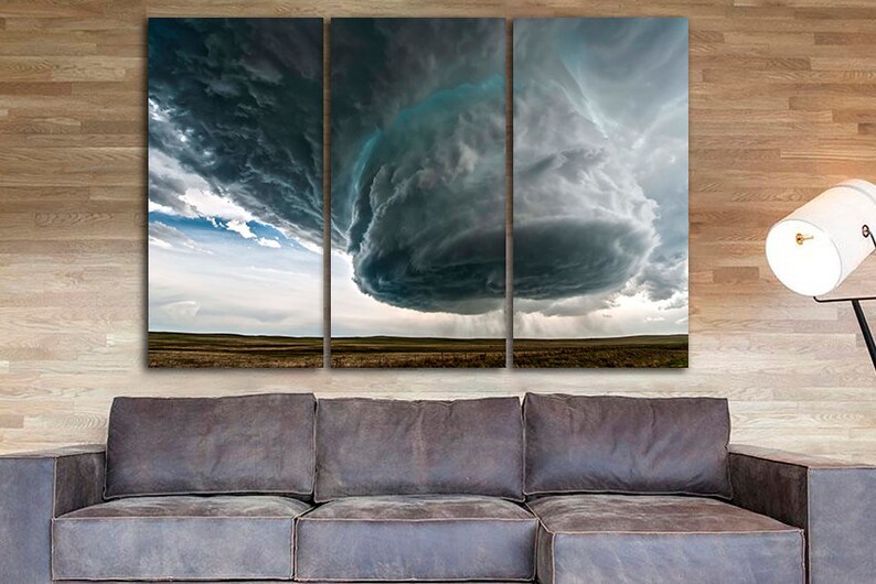 Tornado Canvas Storm Wall Art Weather Décor Tornado Photo Rain Wall ...