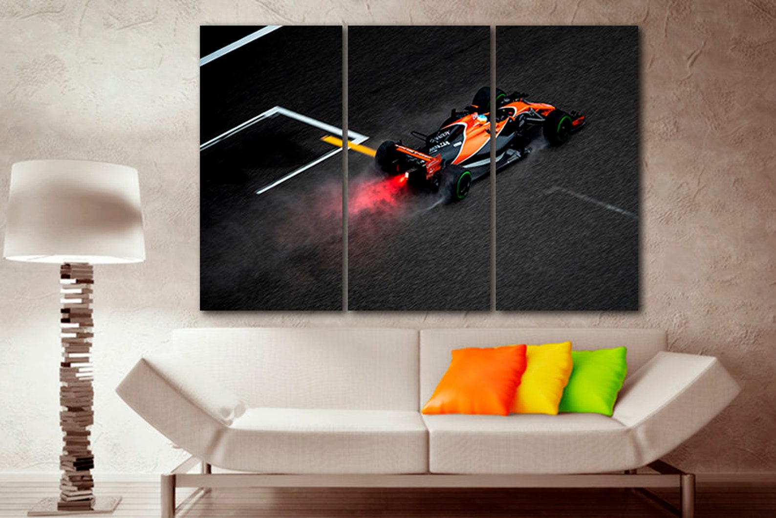 Racing Sport Car Print F1 Canvas Speed Wall Décor Mans Cave Art Play ...