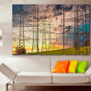 Voltage Decor Lineman Canvas Engine Art Electric Light Photo Electric ...