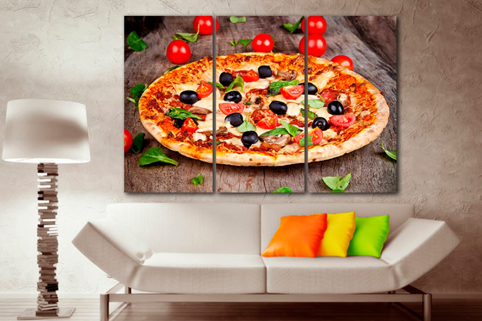 Pizza digital print Cafe wall art Pizza canvas Food home decor | Etsy
