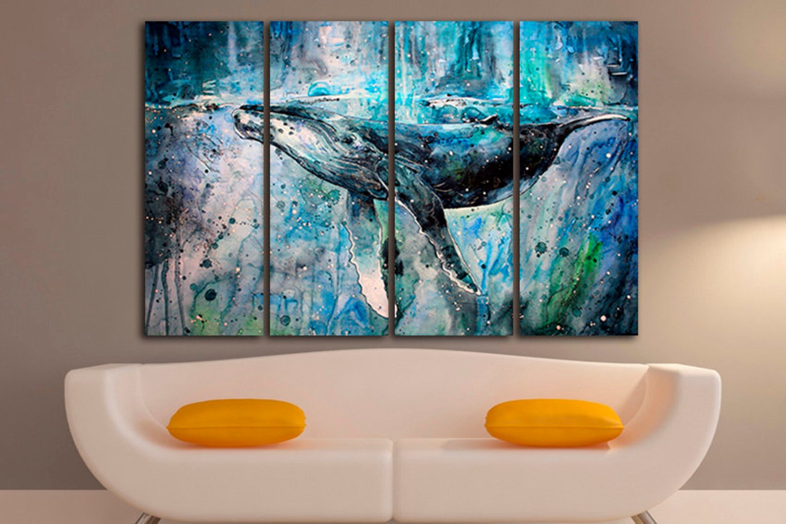 Whale Canvas Whale Wall Art Animal Wall Decor Whale Painting - Etsy