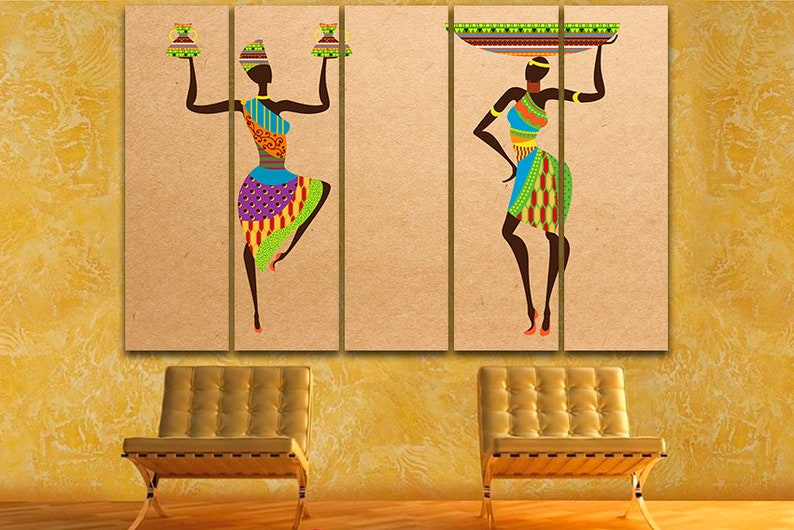 African Woman Wall Art Canvas Woman Decor Fashion Decor Girl Etsy