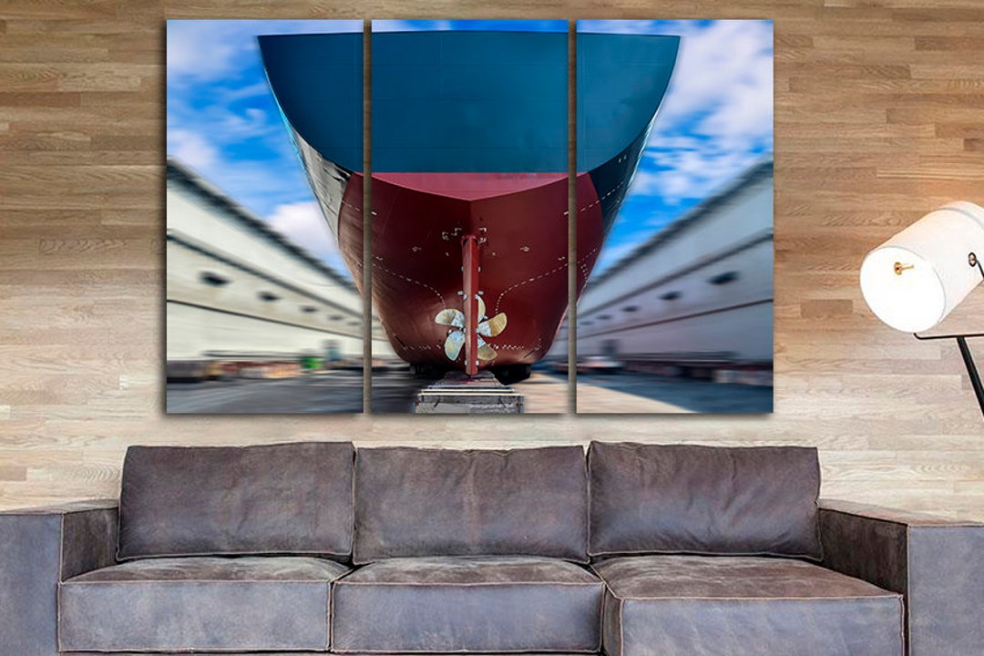 Ship Hull Decor Shipbuilding Art Propeller Print Nautical Canvas ...