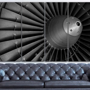 Aircraft Engine Artwork Poster Airplane Wall Decor Engine Canvas Set ...