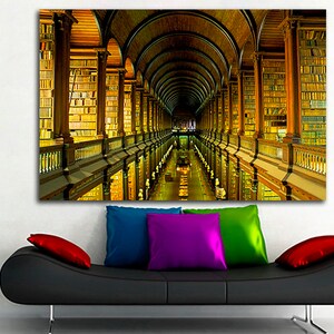 3 Panel Set Library Print Library Canvas Library Wall Art Librarian ...