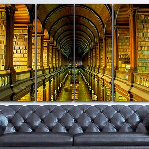 3 Panel Set Library Print Library Canvas Library Wall Art Librarian ...