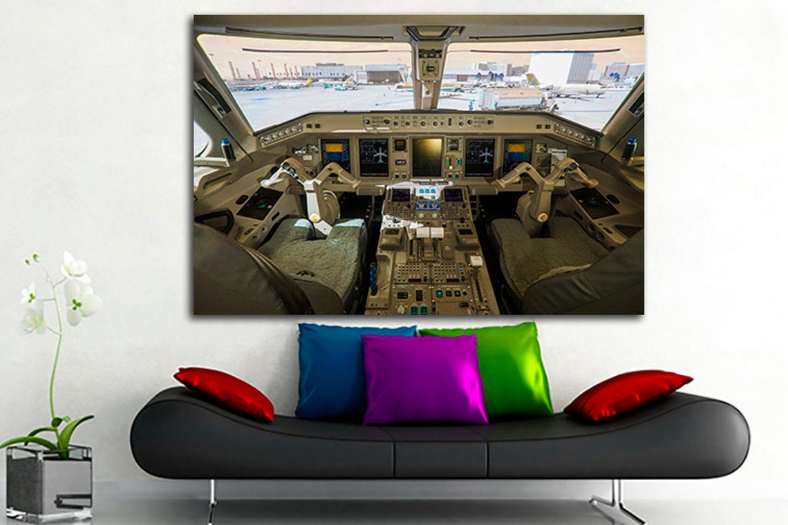 Cockpit Canvas Set Airplane Engine Art Cockpit Poster Cockpit - Etsy