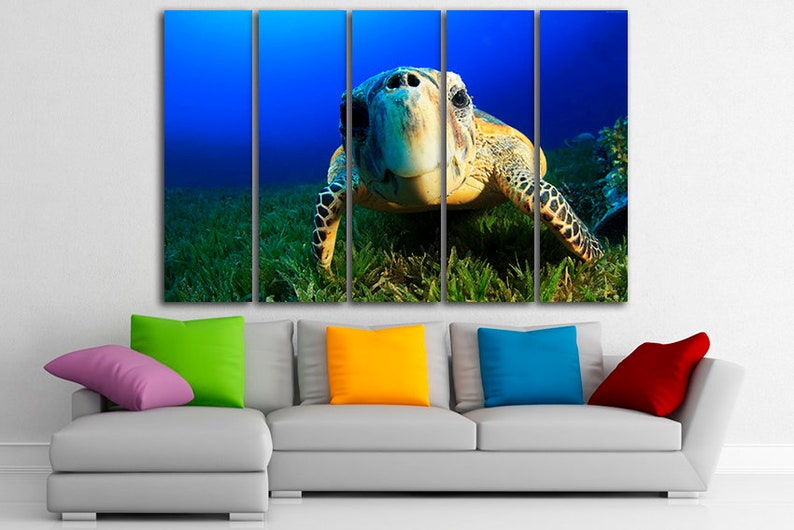 Turtle Decor Sea Turtle Animals Decor Atlantic Ocean Life - Etsy