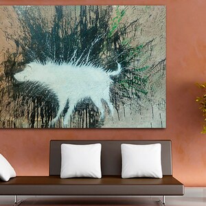 Dog Canvas Art Wet Dog Print Graffiti Wall Art Decor Street Art Print ...