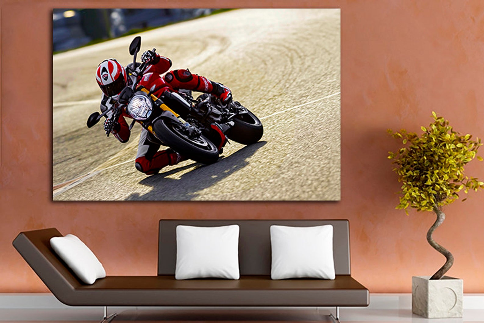 Framed Canvas Motorbike Print Motorcycle Decor Motorbike Wall Art Bike ...