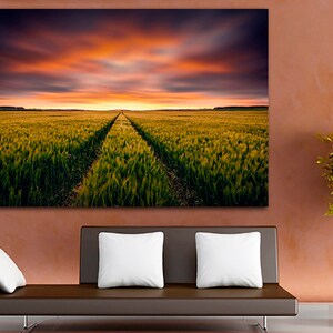 Cornfield Print Field Wall Art 4 Panel Canvas Cornfield Decor Cornfield ...