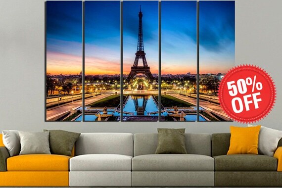 Large Paris Wall Art France Canvas Print Tour Eiffel Paris | Etsy