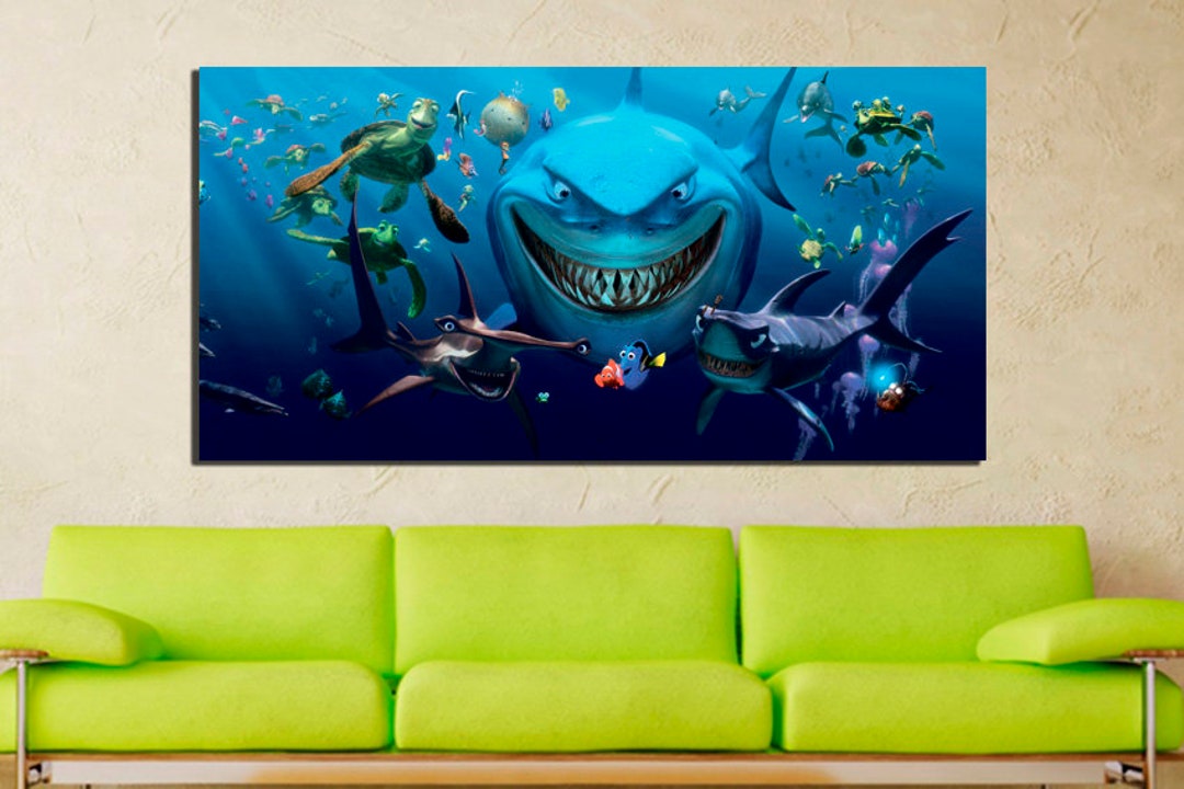 Undersea World Art Underwater Canvas Shark Nursery Sea Turtle Kids Room ...