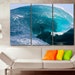 Wave Print Sea Decor Ocean Wall Art Blue Wave Multi Panel Wave - Etsy