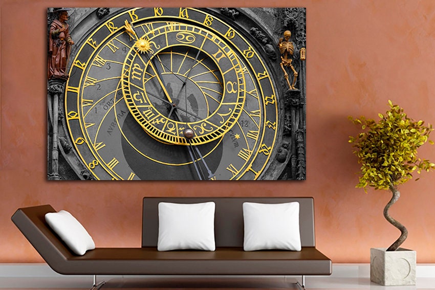 5 Panel Set Astronomical Clock Astrology Canvas Prague Travel - Etsy