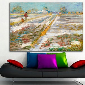 Landscape in the Snow Van Gogh Canvas Reproduction Print Fields of ...