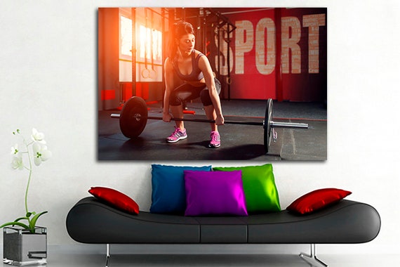 Fitness Girl Canvas Sport Print Workout Art Fitness Art - Etsy