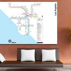Los Angeles Subway Map California Canvas City Map Wall Decor ...