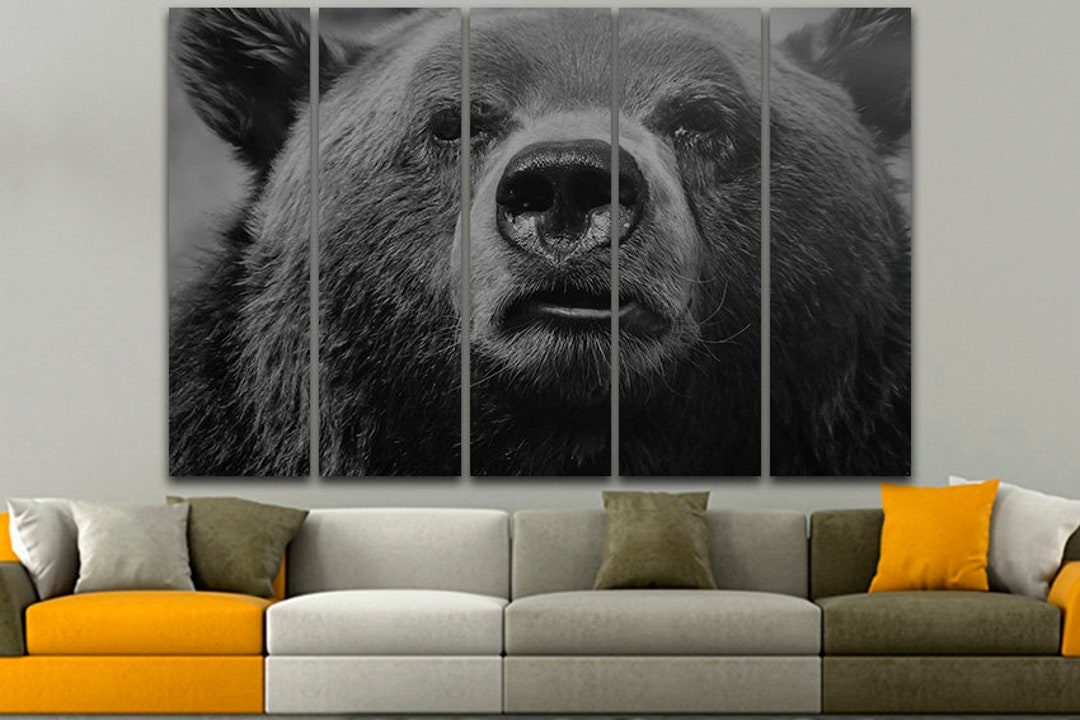 Bear Print Childrens Wall Decor Wild Bear Decor Grizzly Bear Poster ...