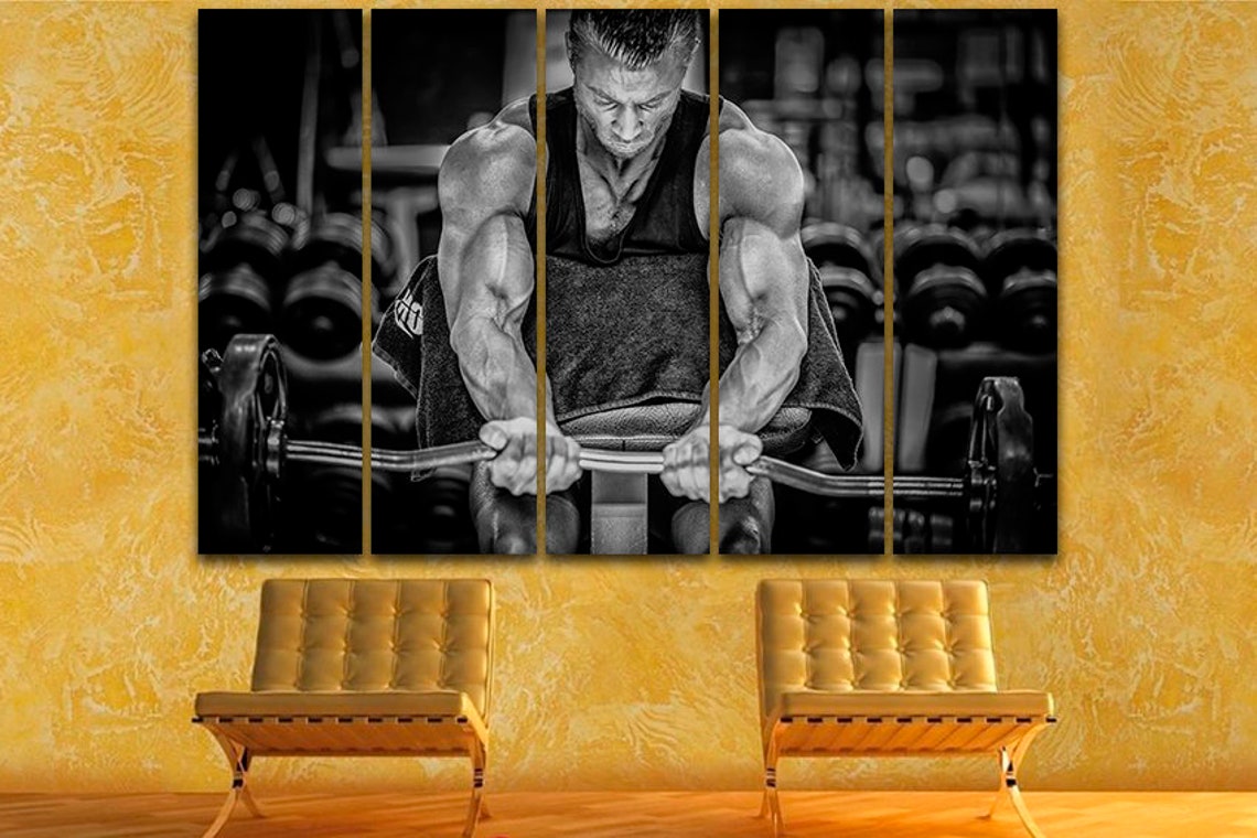 Aerobic Art Powerlifting Canvas Gym Wall Print Strong Man Art - Etsy