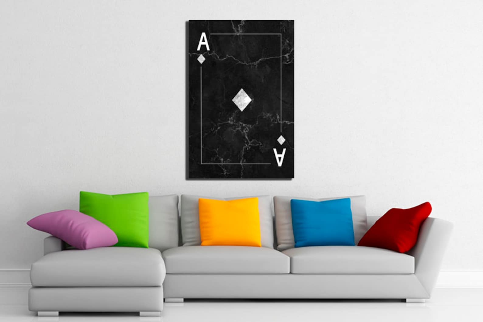 Deck of Playing Cards Print on Canvas King Queen Art - Etsy