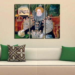 George Gowler Armada Portrait of Elizabeth I Print on Canvas Queen ...