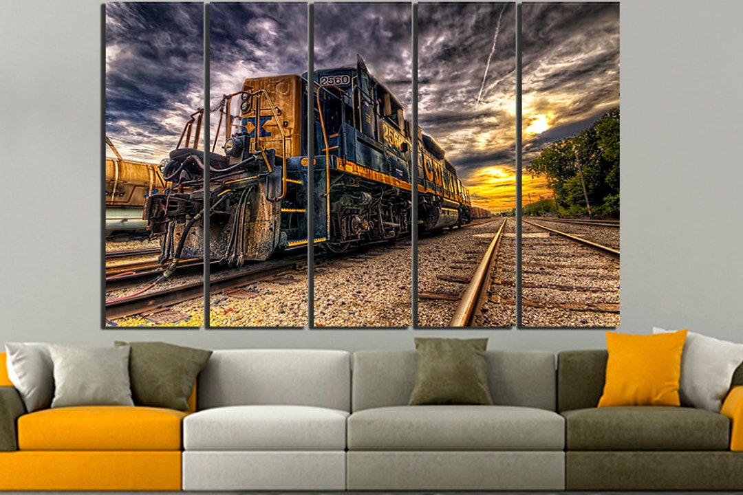 Train Canvas Print Locomotive Decor Train Photo Art Train Home Decor ...