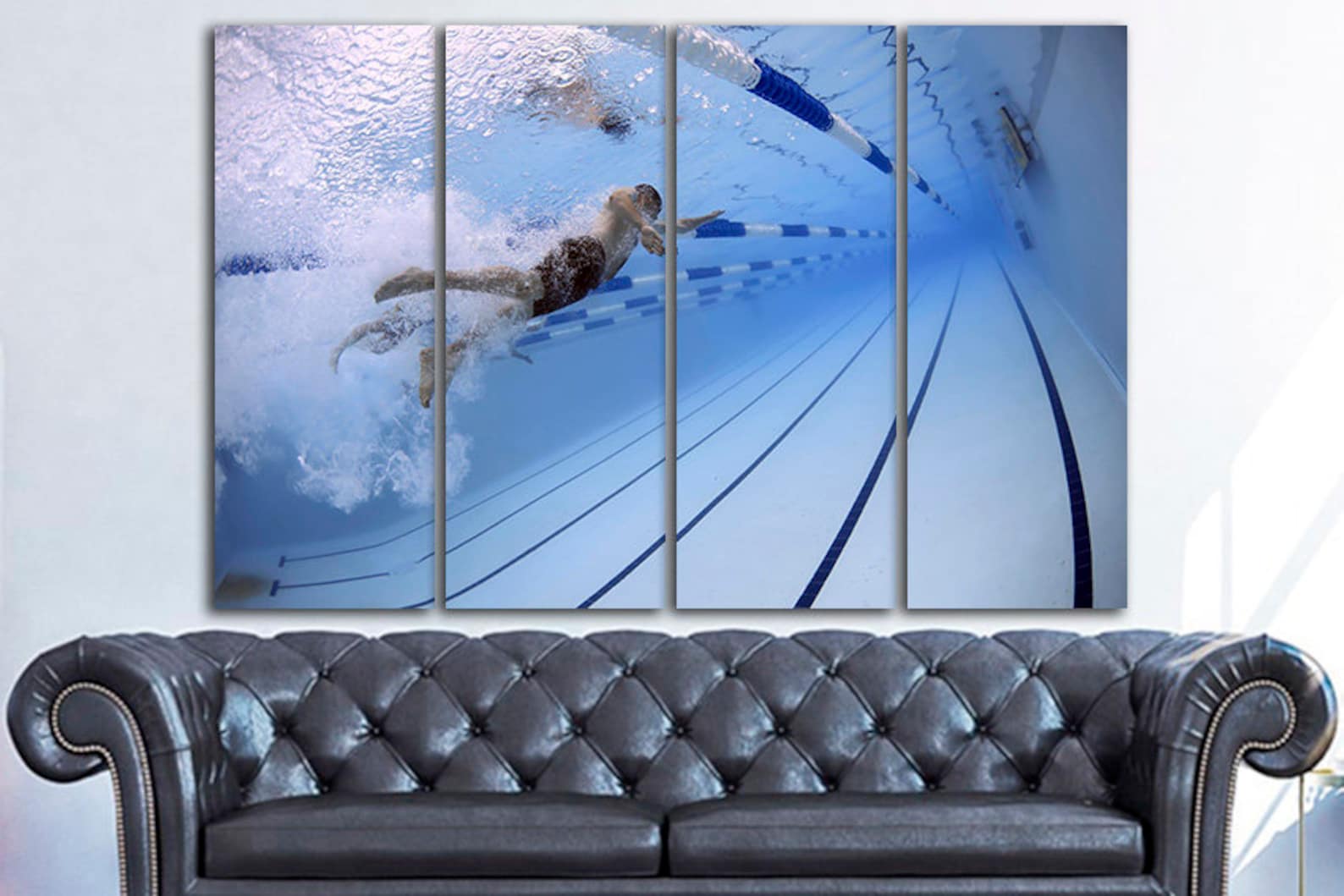 Swimmer Canvas Sport Wall Print Swimming Pool Décor Water - Etsy