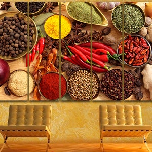 Spice on Canvas Spice Print Kitchen Wall Art Cafe Wall Decor Kitchen ...