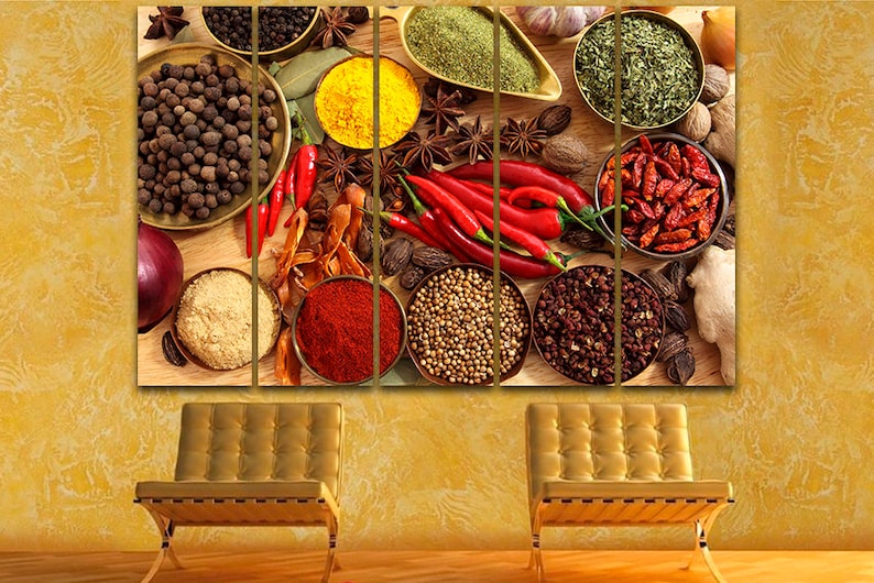 Spice on Canvas Spice Print Kitchen Wall Art Cafe Wall Decor | Etsy